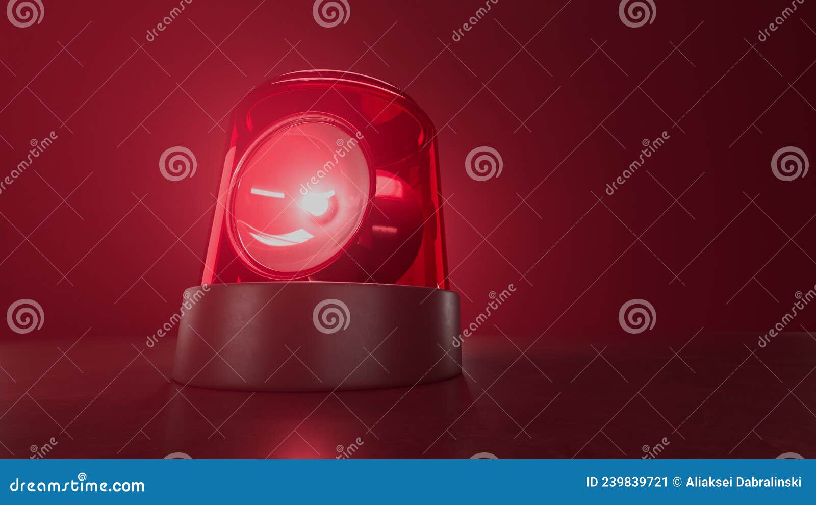 3d Render Red Emergency Flasher with Volume Light Stock Illustration ...