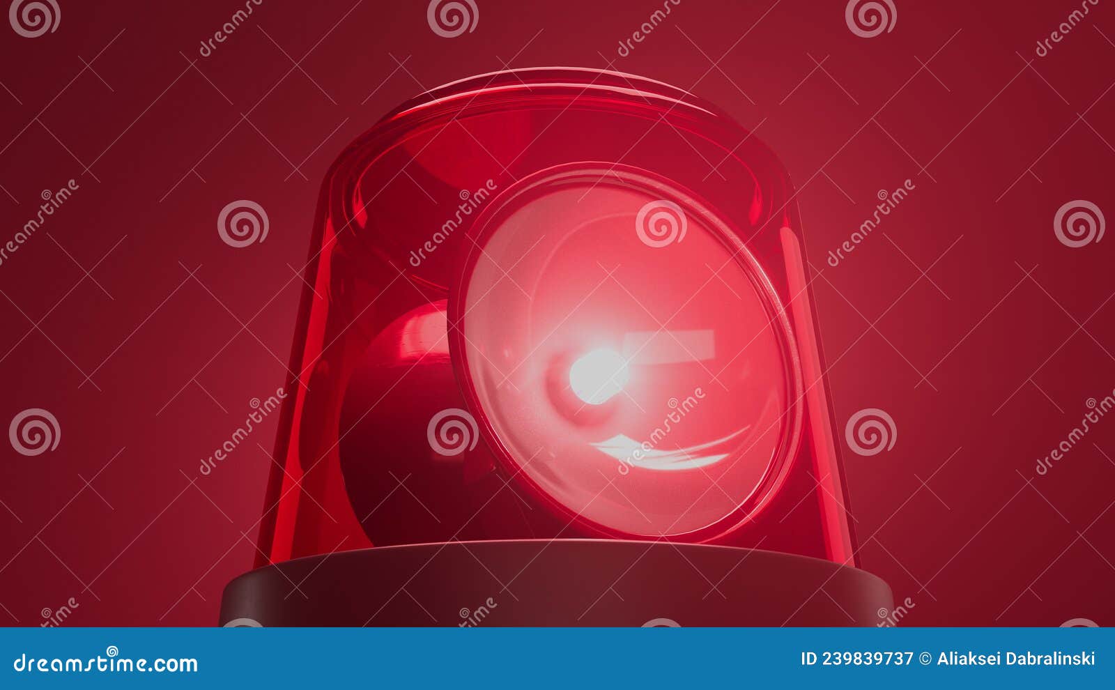 3d Render Red Emergency Flasher with Volume Light Stock Illustration ...