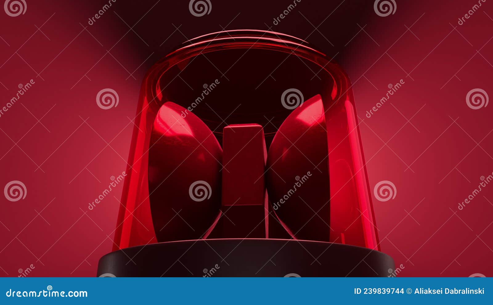 3d Render Red Emergency Flasher with Volume Light Stock Illustration ...