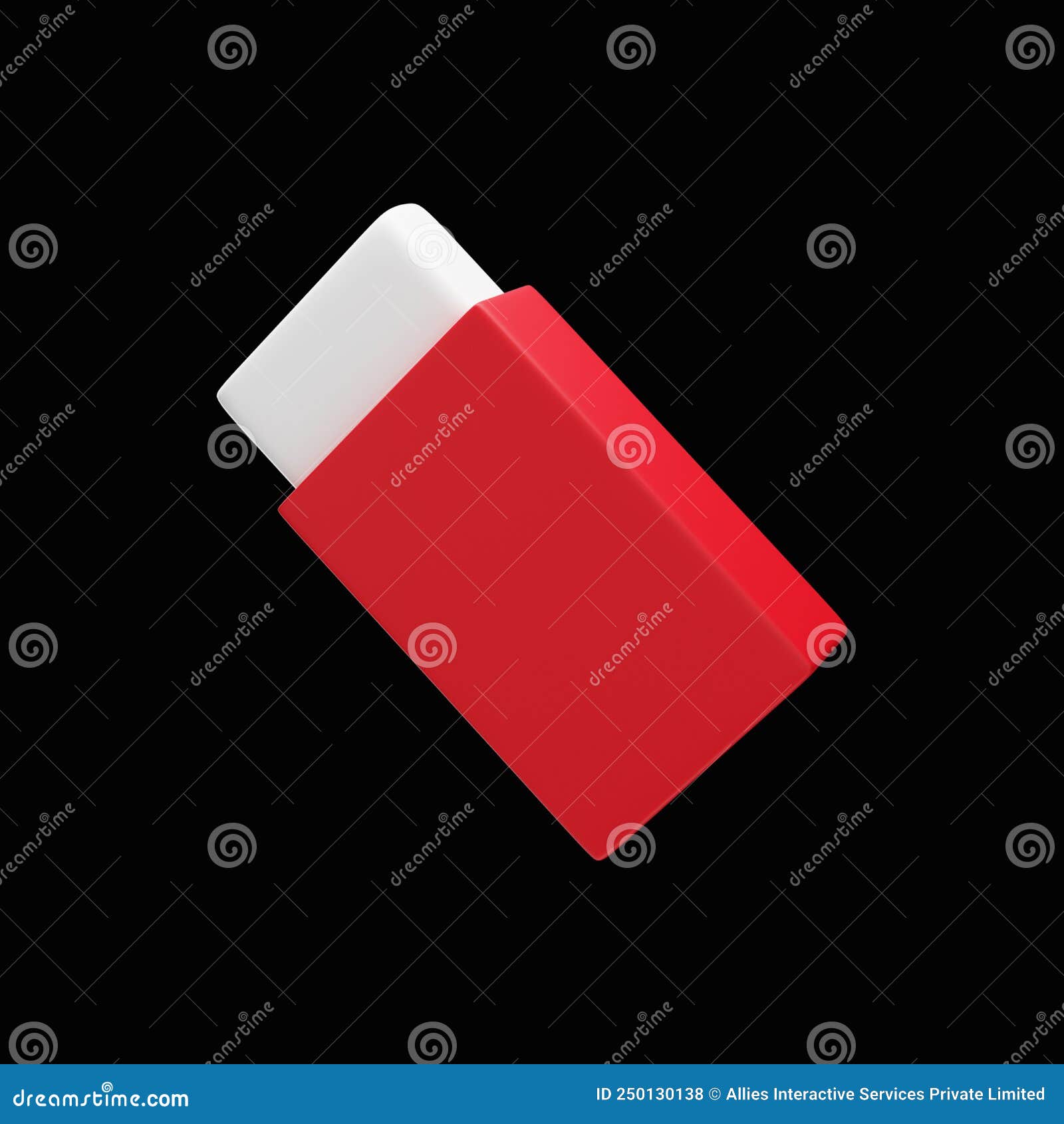 3D Render of Red Eraser Icon on Black Stock Illustration - Illustration ...