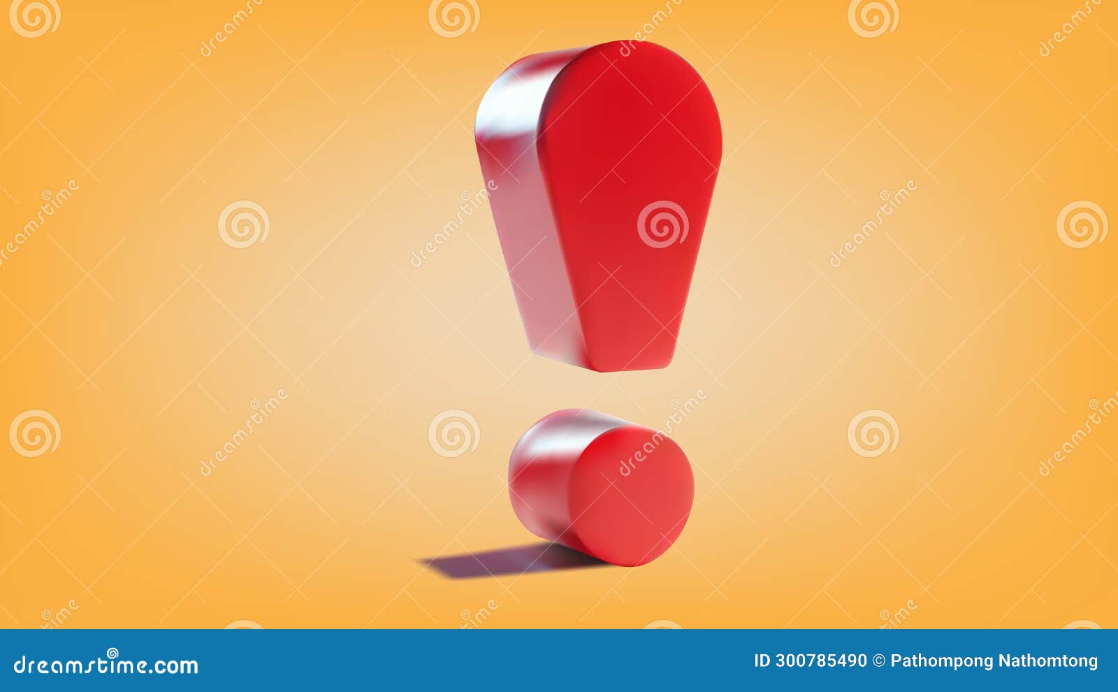 3d Render Red Exclamation Mark Icon, Vector Illustration Stock Vector ...