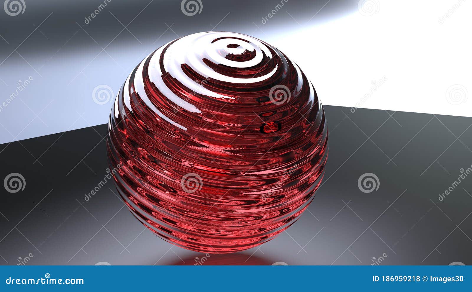 3d Render of a Red Glass Sphere with Structure Stock Illustration ...