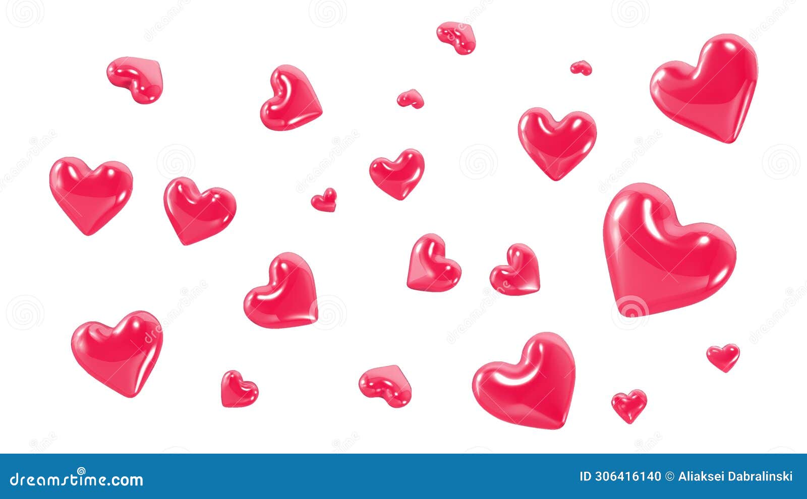 3d Render of Red Hearts with Alpha Channel Stock Photo - Illustration ...