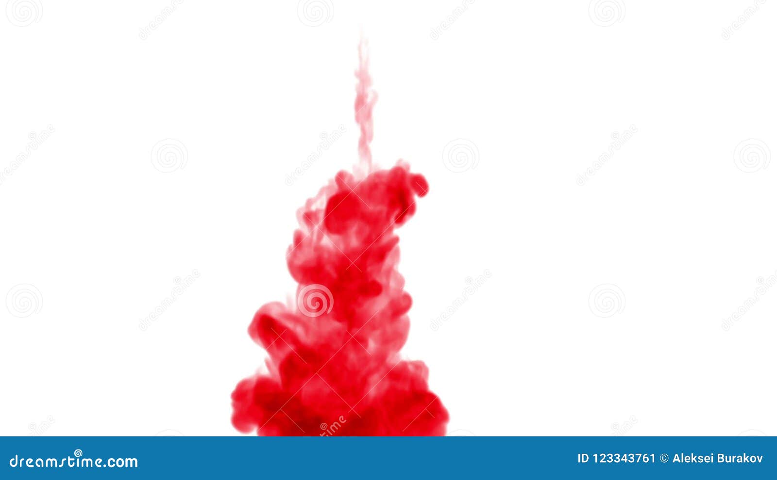 3d Render of Red Ink Dissolve in Water, Simulation of Ink Injection ...