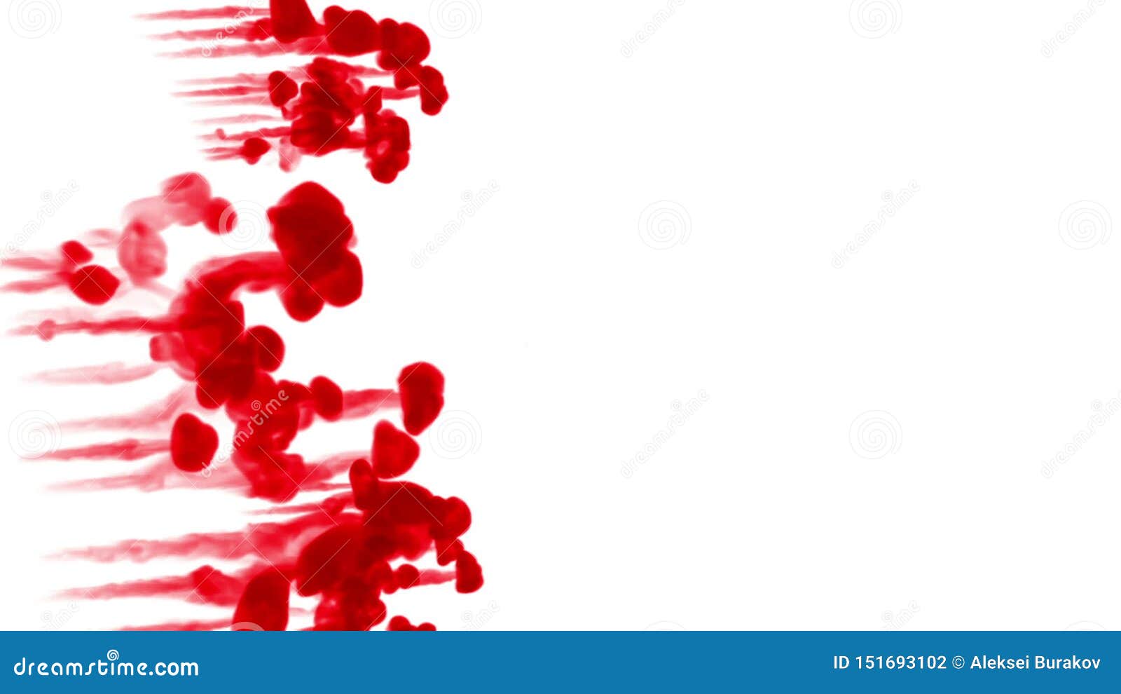 3d Render of Red Ink Injection Dissolves and Spread in Water on White ...