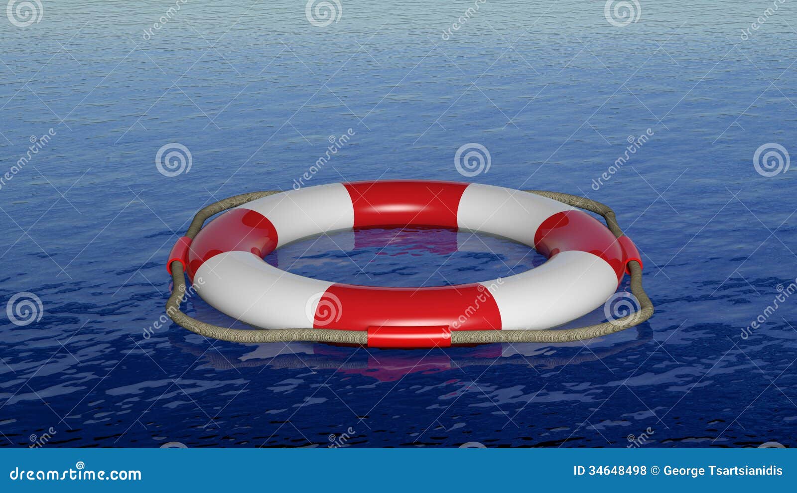 3D render of red life belt stock illustration. Illustration of round ...