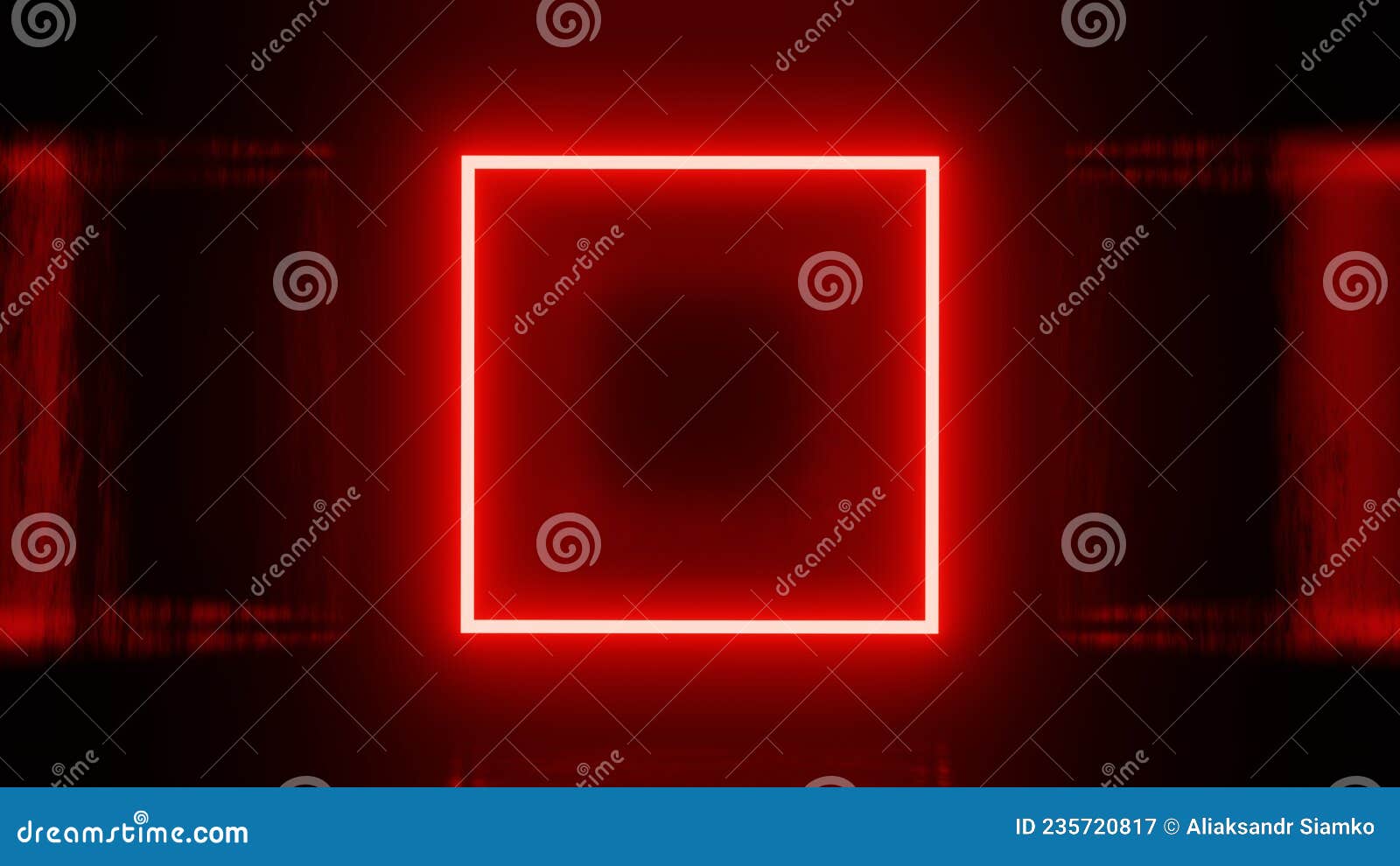 3D Render. Red Neon Square Abstract Futuristic Hi-tech Background Stock ...