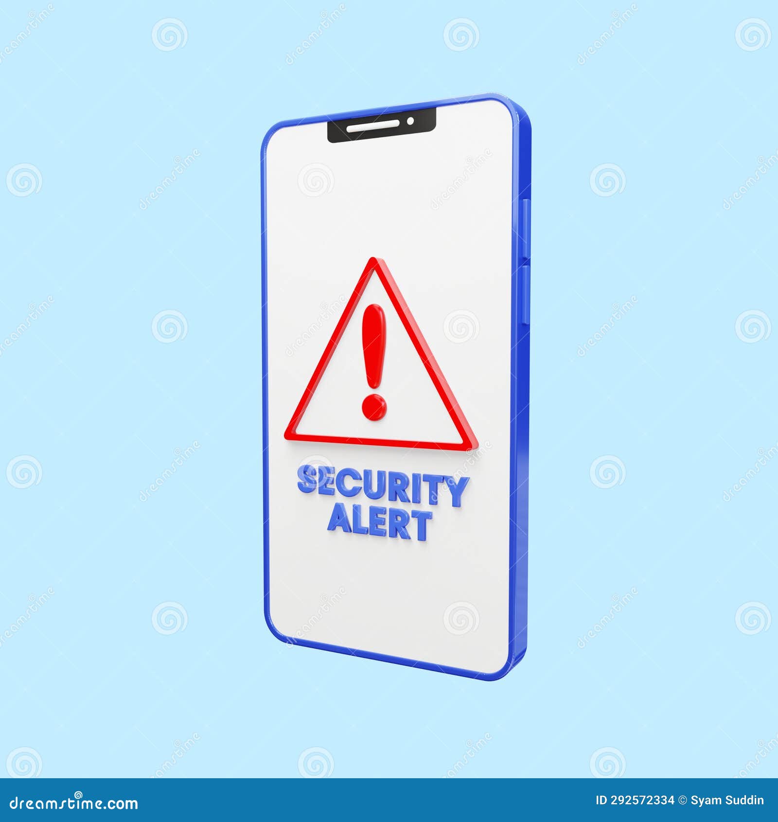 3D Render of a Red Security Alert Stock Illustration - Illustration of ...