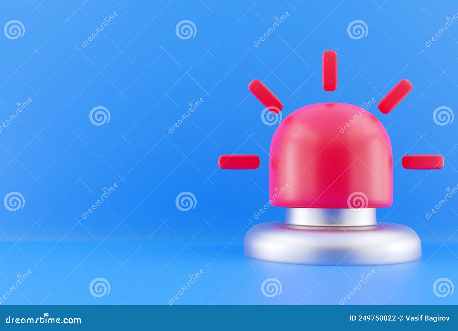 3d Render Red Siren. 3d Rendering Red Siren Stock Illustration ...