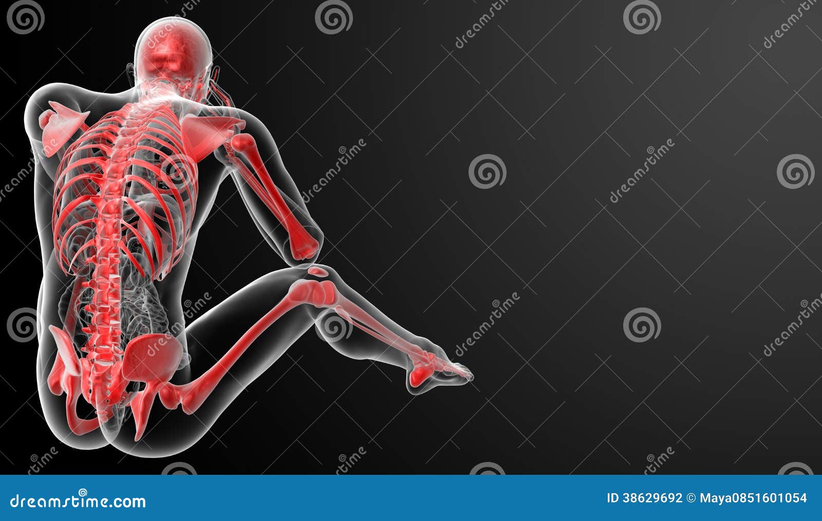 3d render Red skeleton stock illustration. Illustration of graphic ...