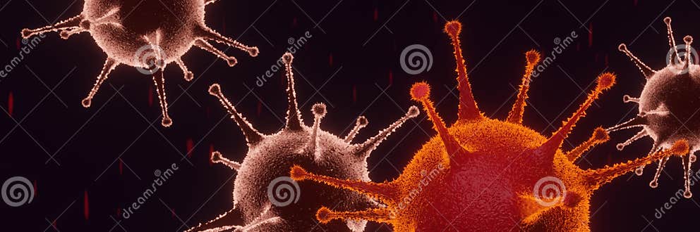 3D red spiked virus stock illustration. Illustration of health - 261120134