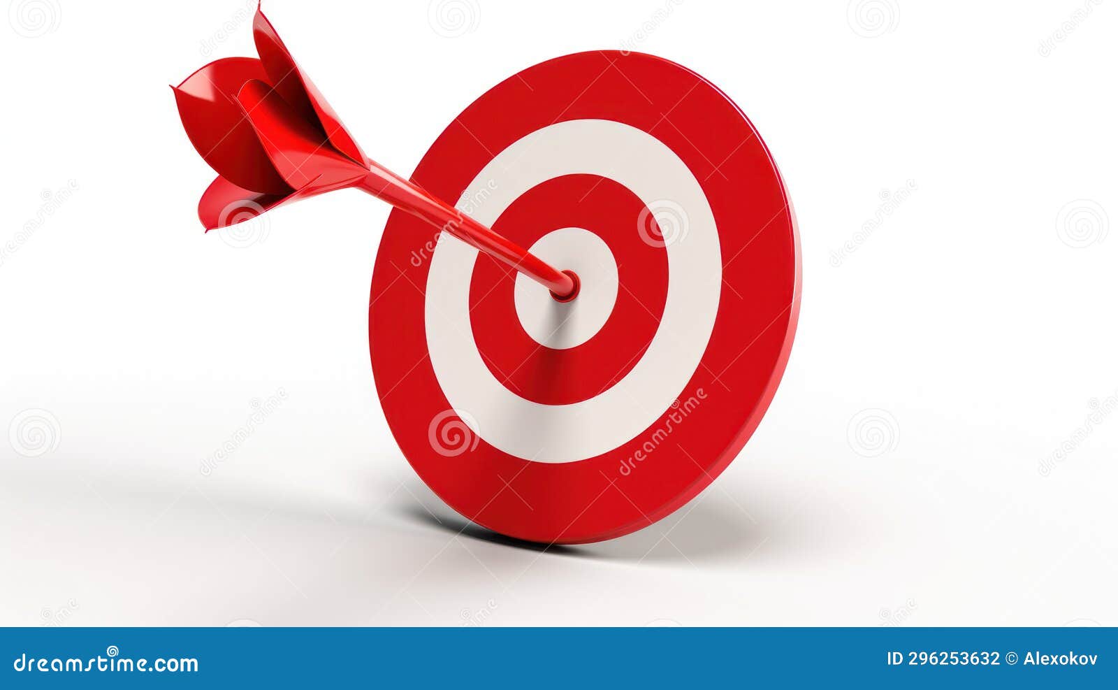 3D Render of a Red Target with a Red Arrow in it Generative AI Stock ...