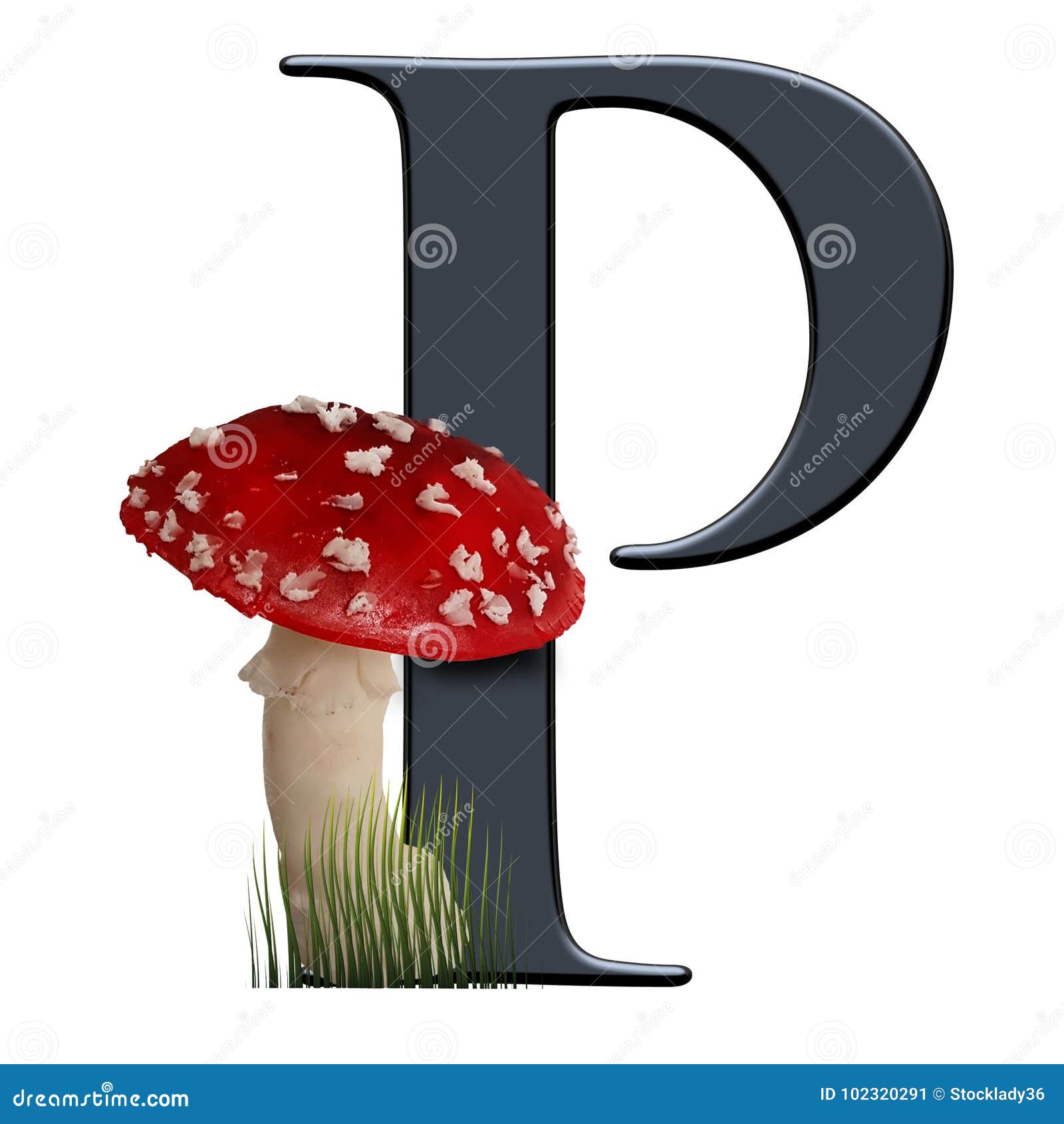 3D Render of Red Toad Alphabet Letter Stock Illustration - Illustration ...