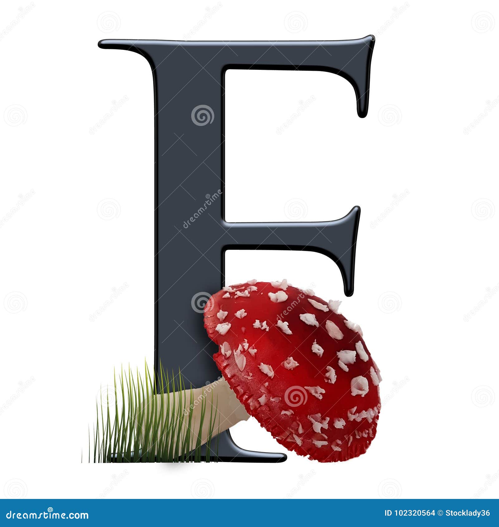 3D Render of Red Toad Alphabet Letter Stock Illustration - Illustration ...