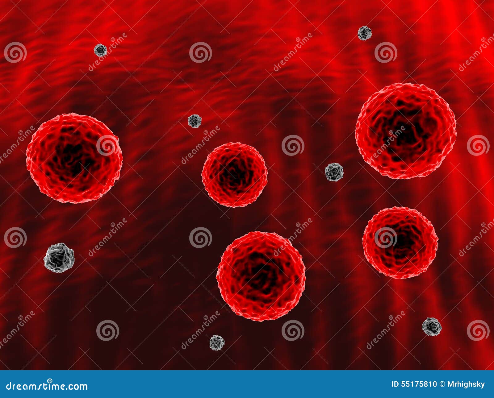 3d Render of Red and White Biological Cells Stock Illustration ...