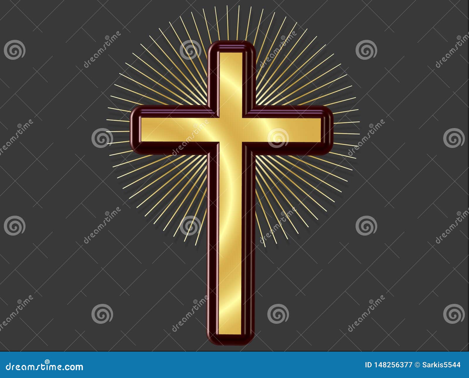 3d Render religious cross stock illustration. Illustration of isolated ...