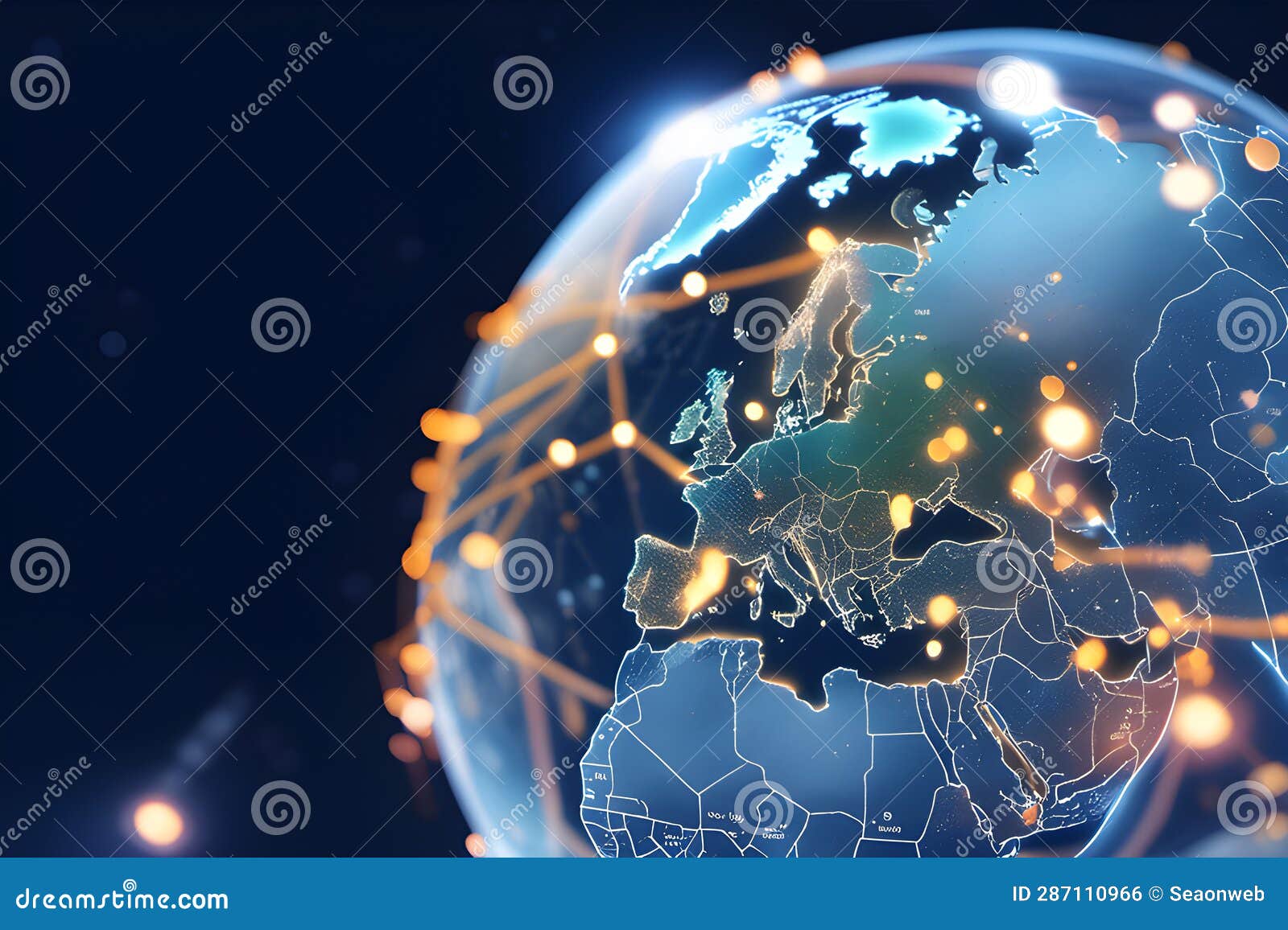 3d Render Representation of Earth with Big Data Editorial Photo ...