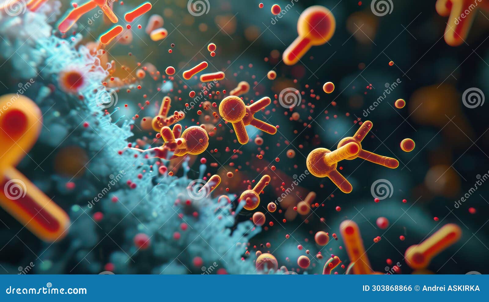 3d Render Representation of Microorganisms Background Stock ...