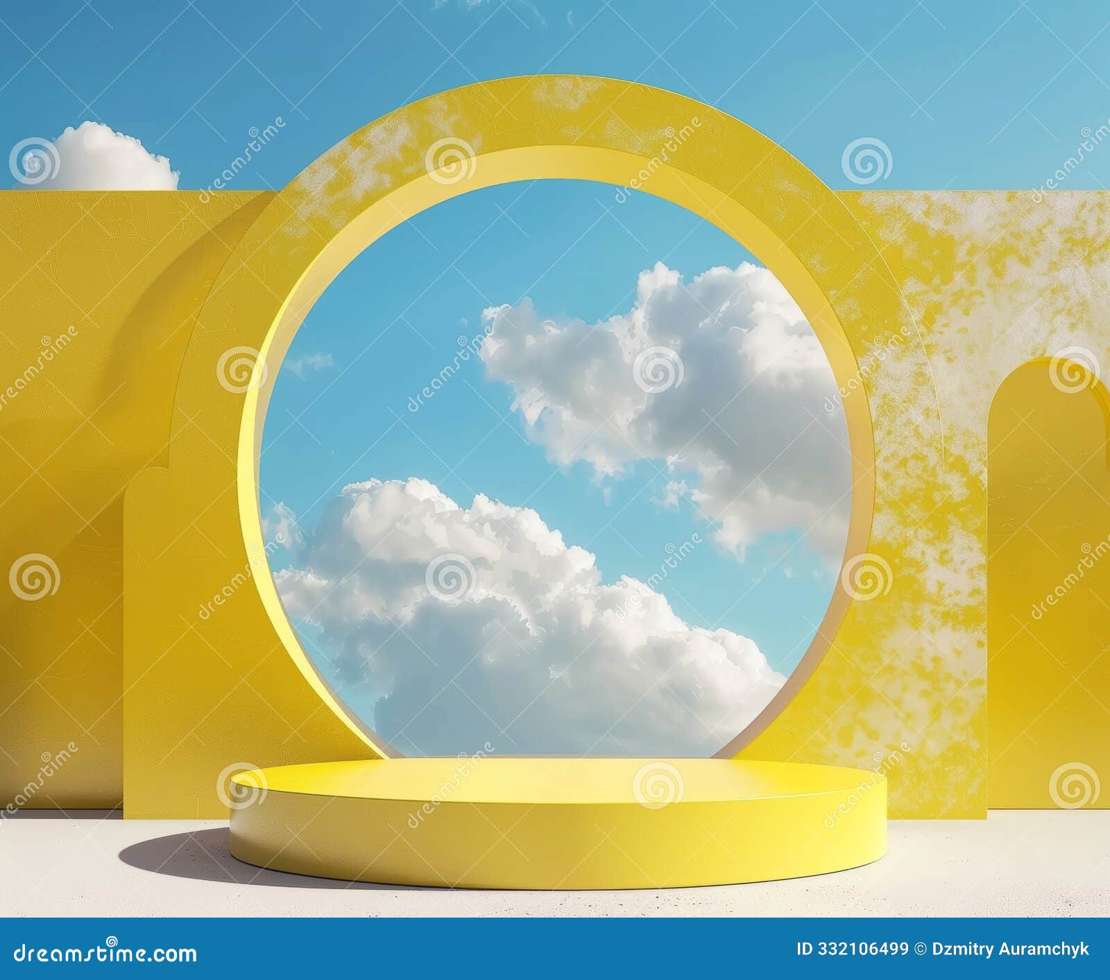 This is a 3D Render, Representing an Abstract Background with Blue Sky ...