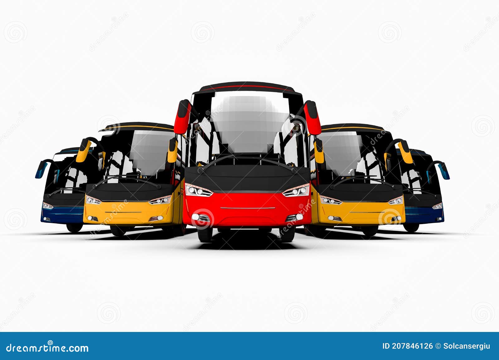 Buses Fleet Isolated Stock Photo | CartoonDealer.com #42121614
