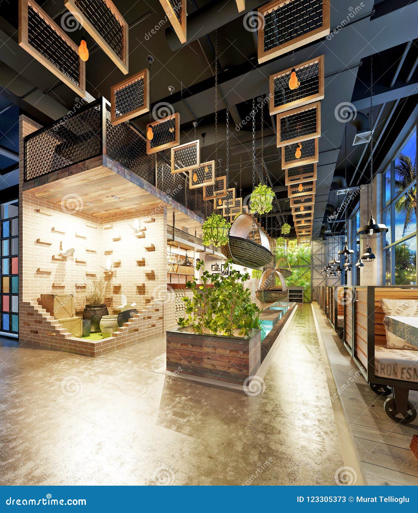 3d render of restaurant stock illustration. Illustration of idea ...