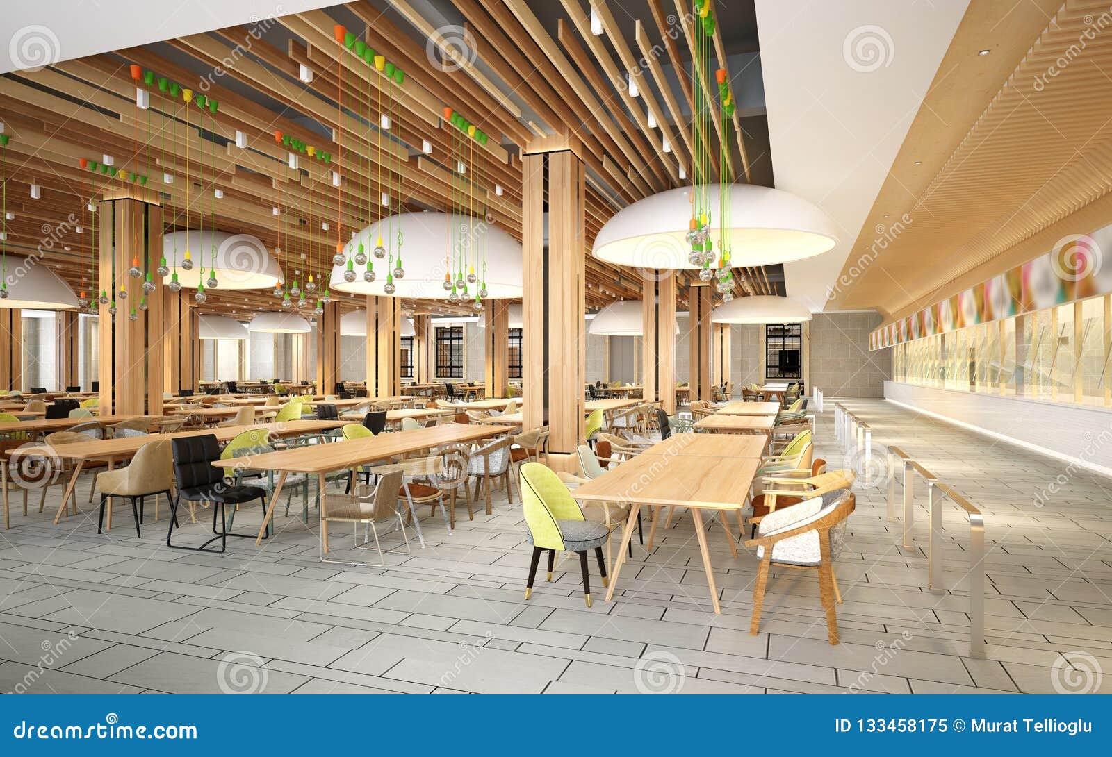 3d render restaurant stock illustration. Illustration of contemporary ...