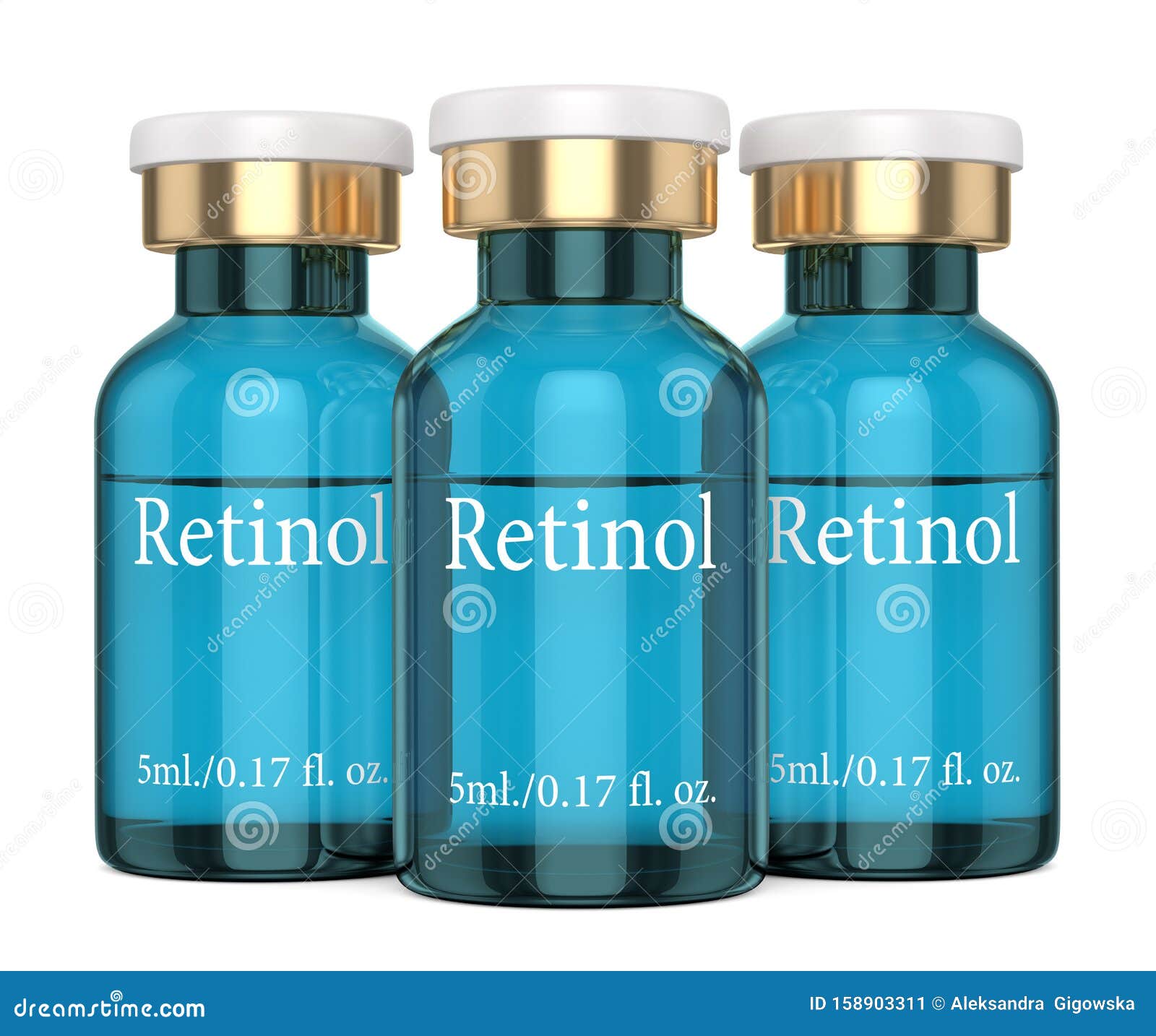 3d Render Of Retinol Ampoules Over White Royalty-Free Stock Photo ...