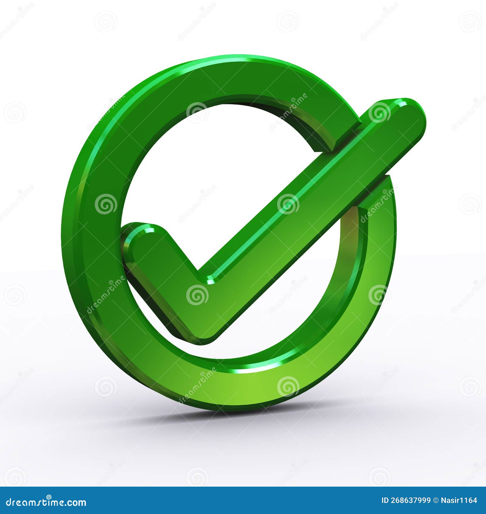 3d Render of Right Check Tick Mark Circle Stock Illustration ...