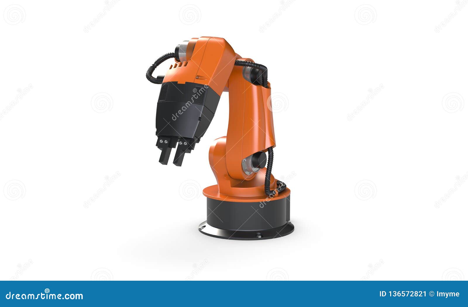 3D Render of Robot Arm Isolated on White Stock Illustration ...