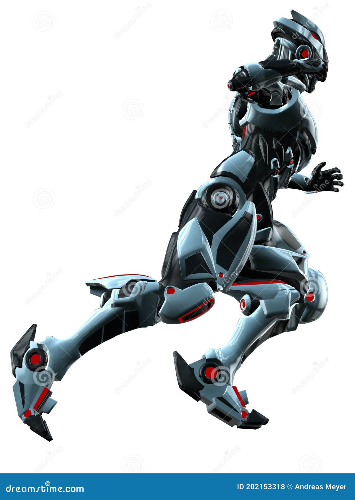 3D render of a robot stock illustration. Illustration of future - 202153318