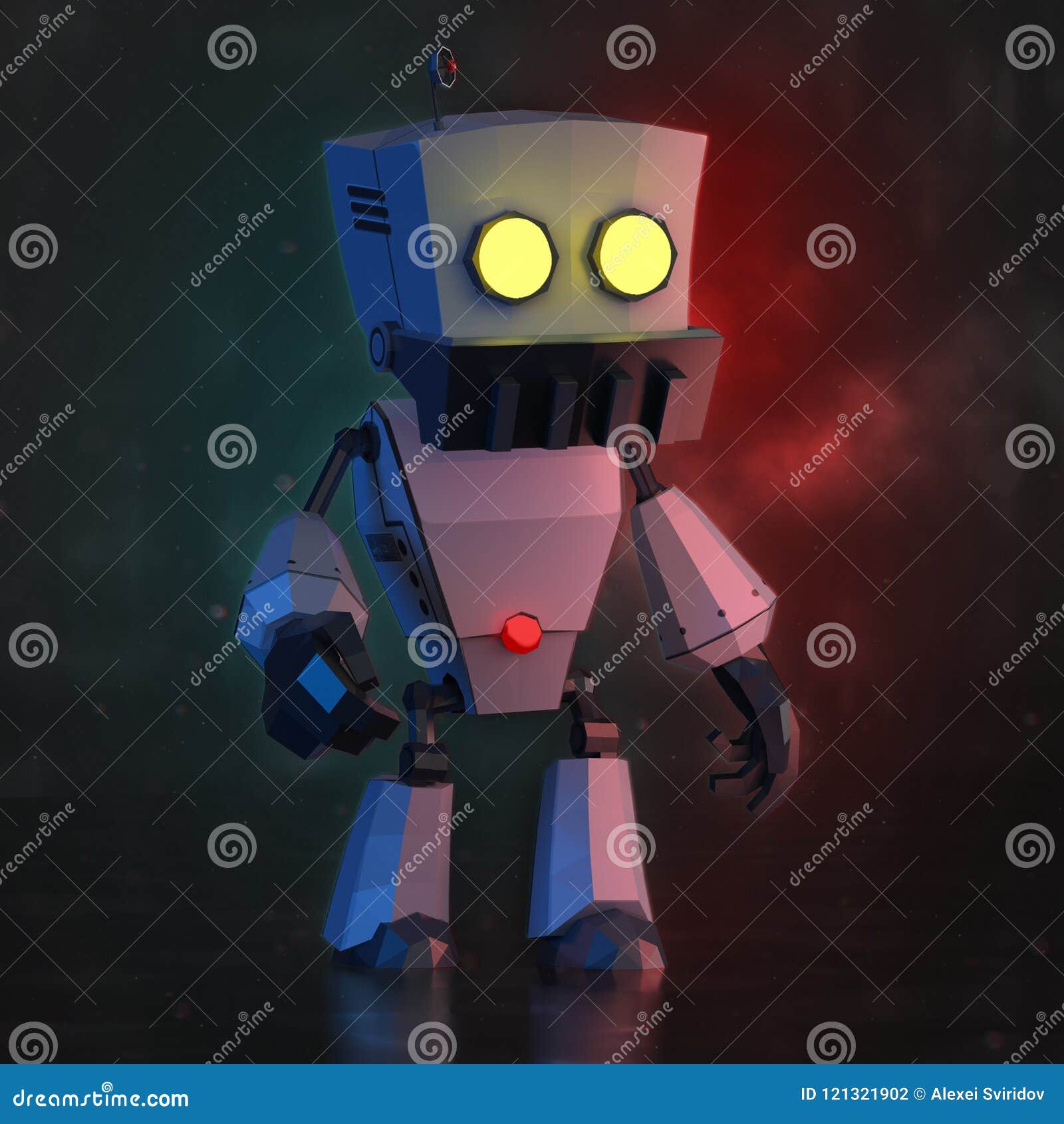 Robot LowPoly stock illustration. Illustration of robotic - 121321902