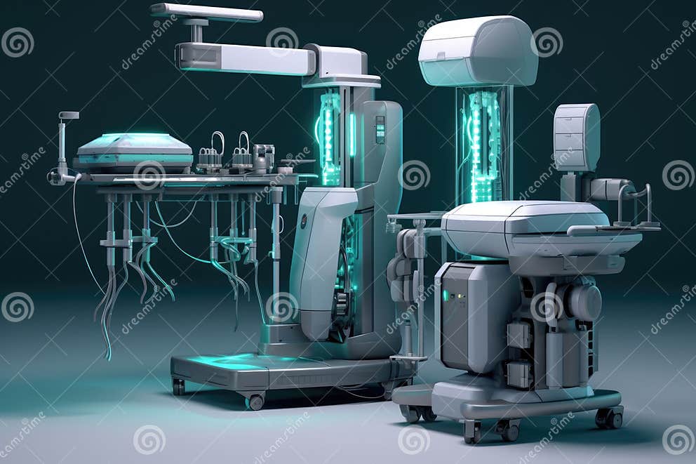 3d Render of a Robotic Surgical System Stock Illustration ...