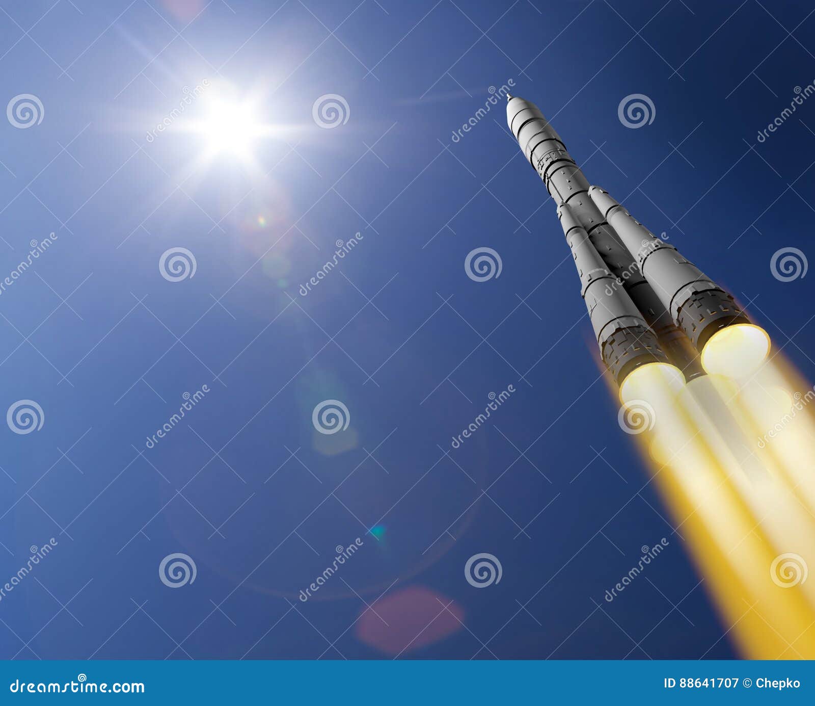 3d render rocket stock illustration. Illustration of render - 88641707