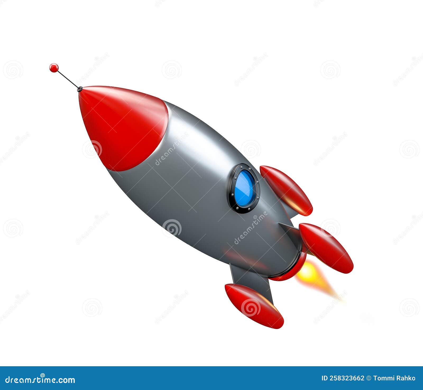 3d Render of a Rocket Isolated on White Background Stock Illustration ...
