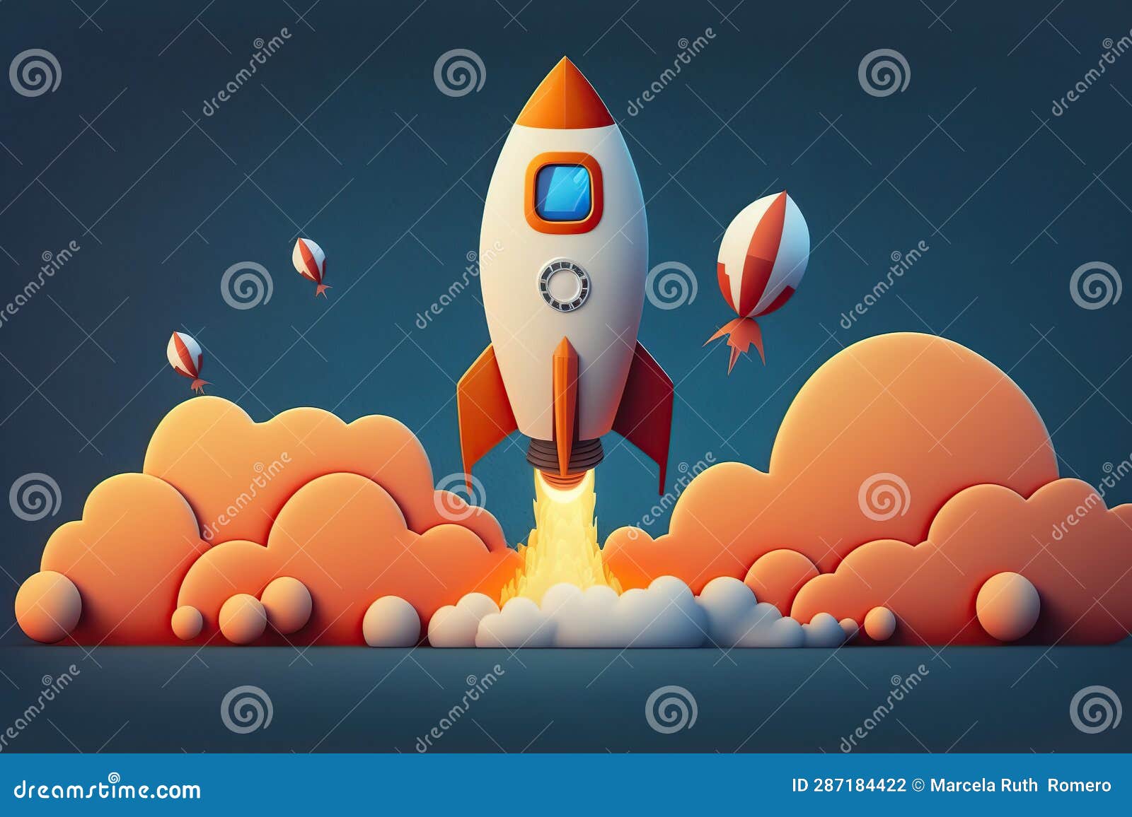3D Render of Rocket, Success Concept. AI Generated Stock Illustration ...