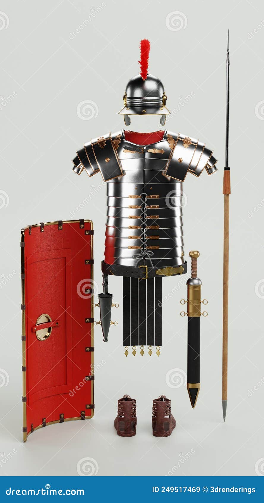 3D Render of Roman Armor - Full Stock Illustration - Illustration of ...