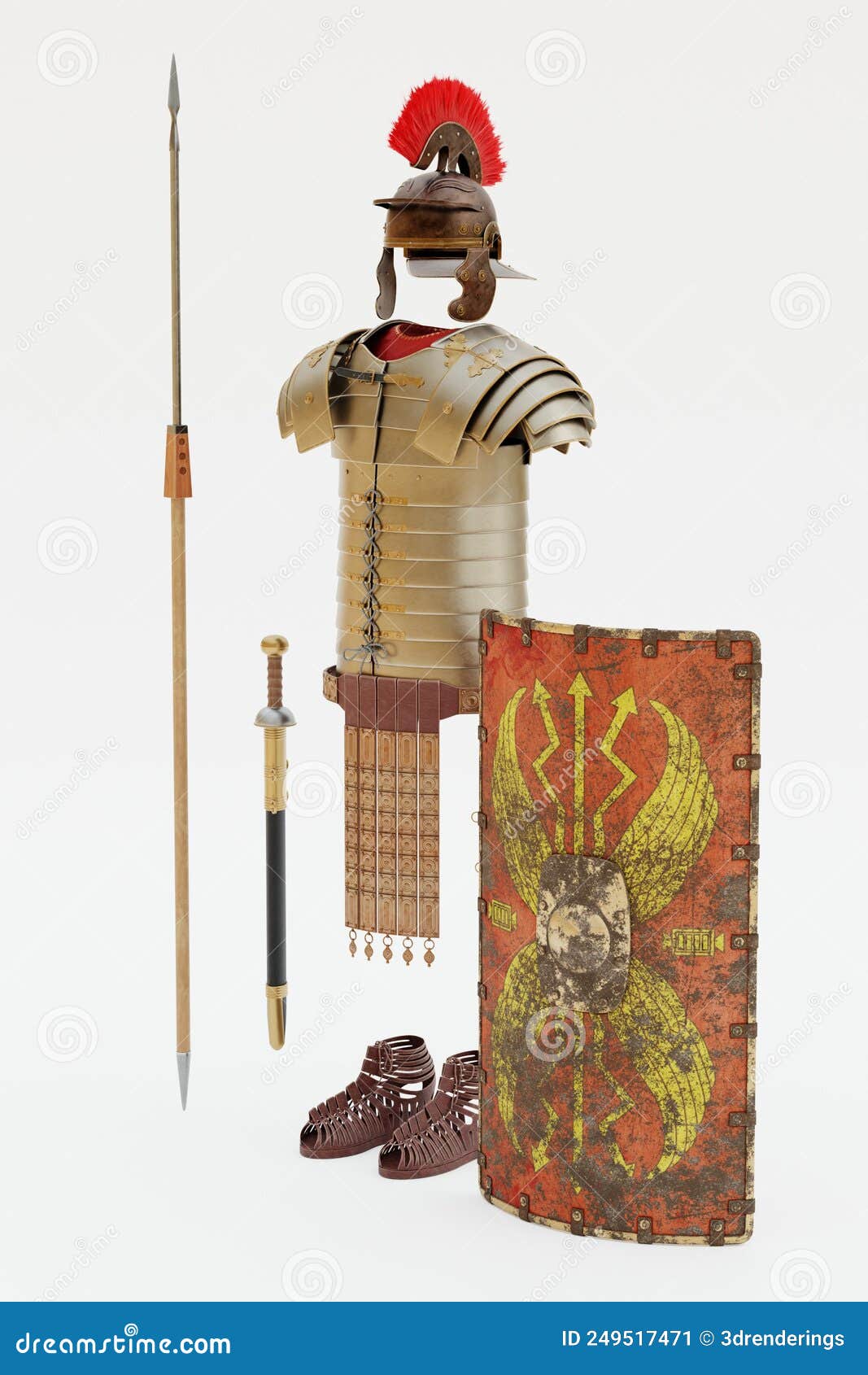 3D Render of Roman Armor - Full Stock Illustration - Illustration of ...
