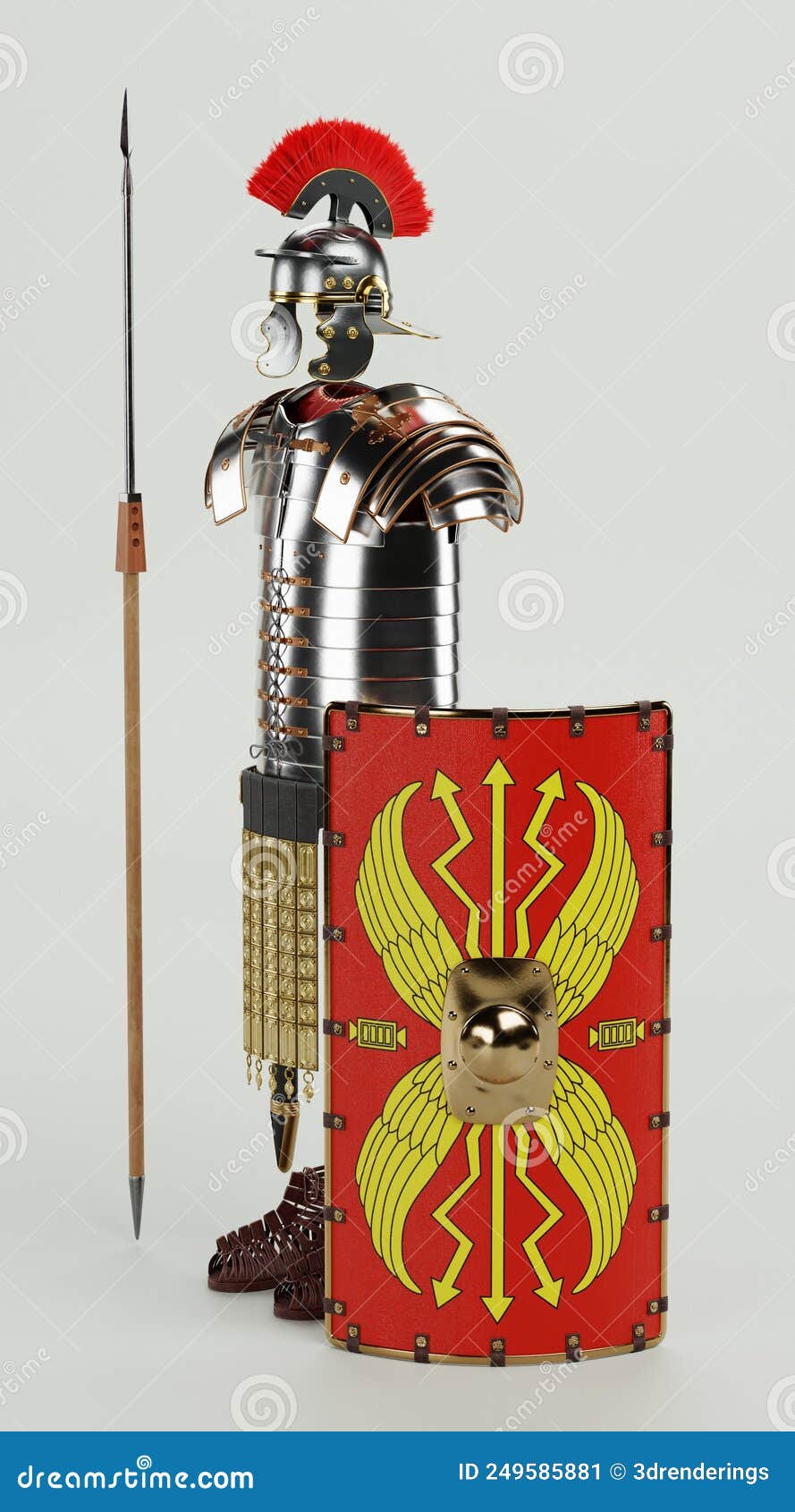 3D Render of Roman Armor - Full Stock Illustration - Illustration of ...
