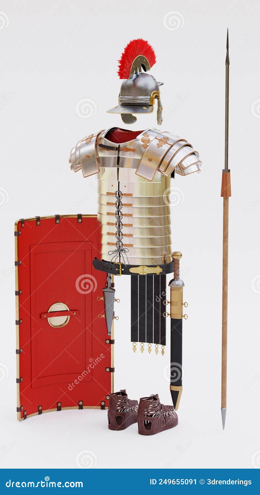 3D Render of Roman Armor - Full Stock Illustration - Illustration of ...