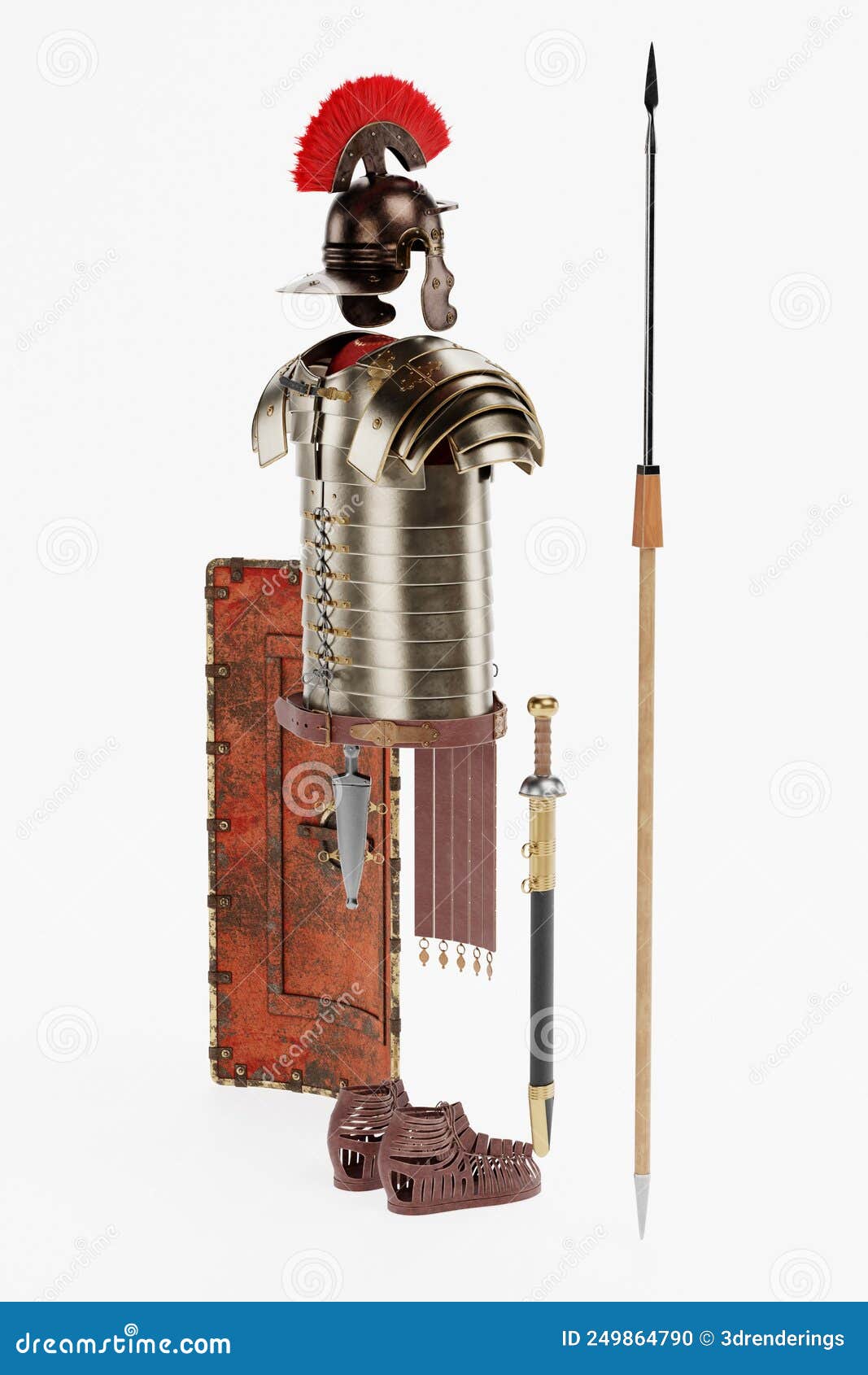 3D Render of Roman Armor - Full Stock Illustration - Illustration of ...