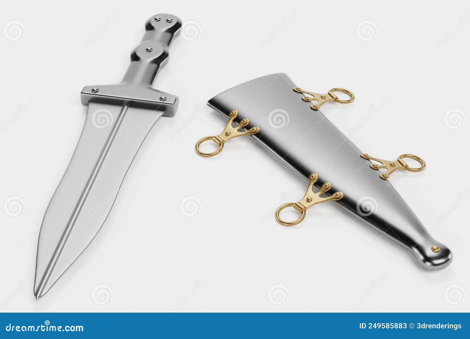 3D Render of Roman Dagger stock illustration. Illustration of dagger ...