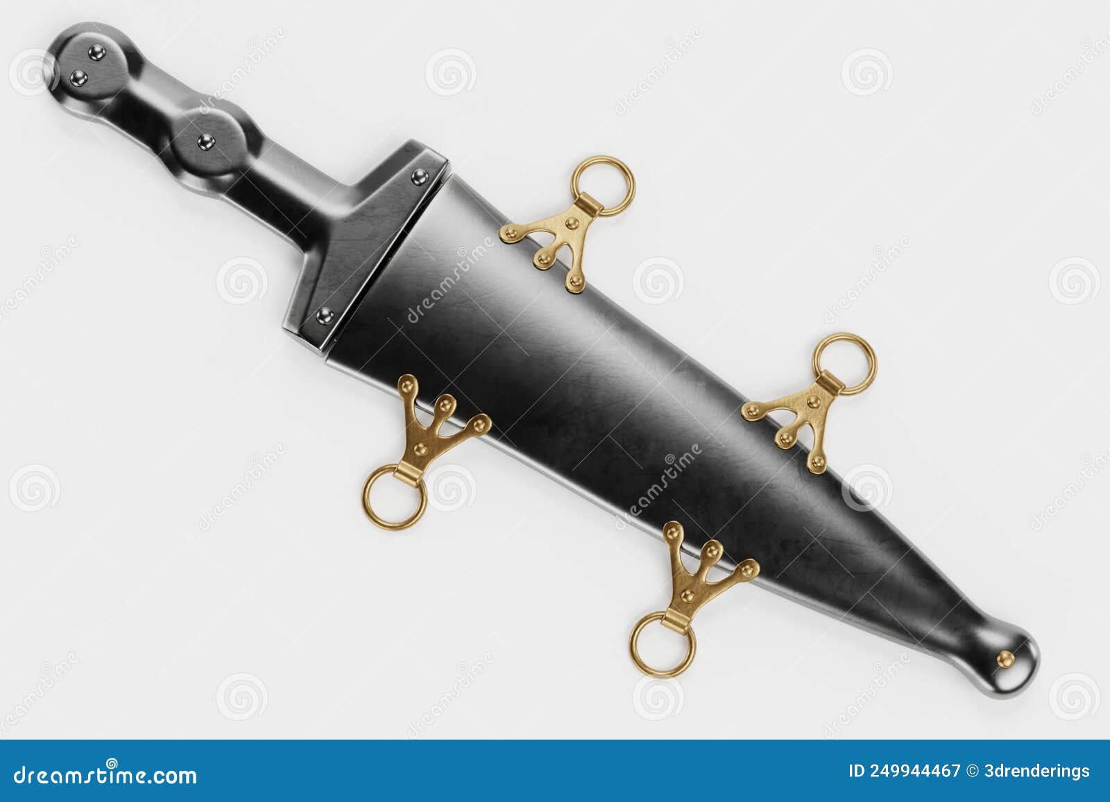 3D Render of Roman Dagger stock illustration. Illustration of antique ...