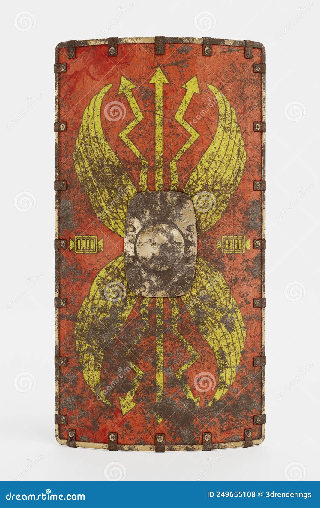 3D Render of Roman Shield stock illustration. Illustration of wood ...