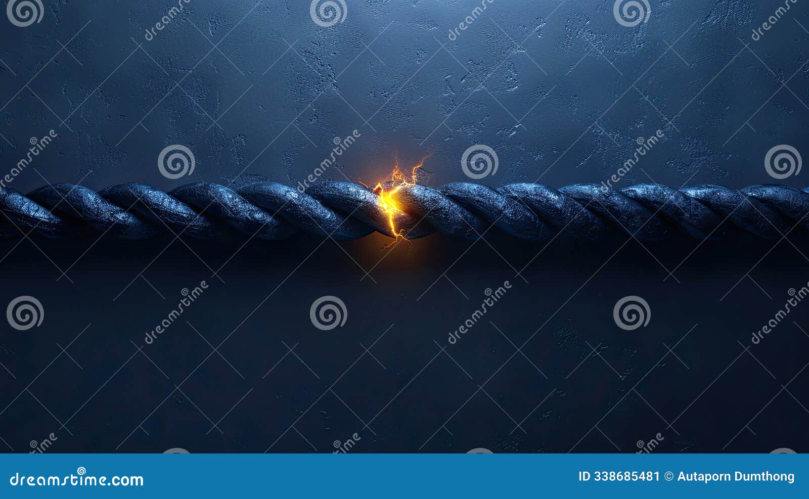3d Render of a Rope Breaking with Sparks Stock Illustration ...