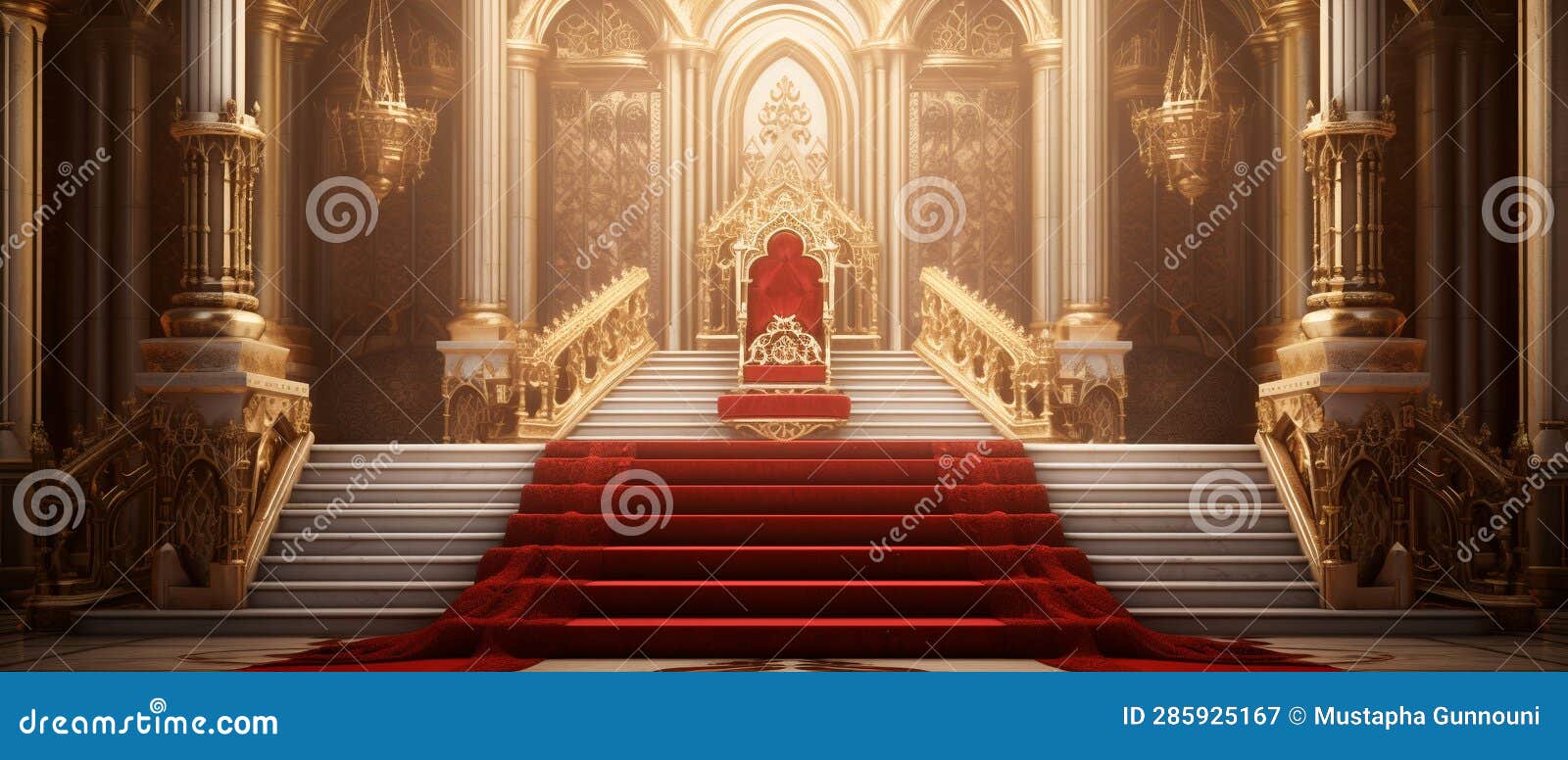 Royal Throne Hall Generated by AI, Throne of the Kings, VIP Throne, Red ...