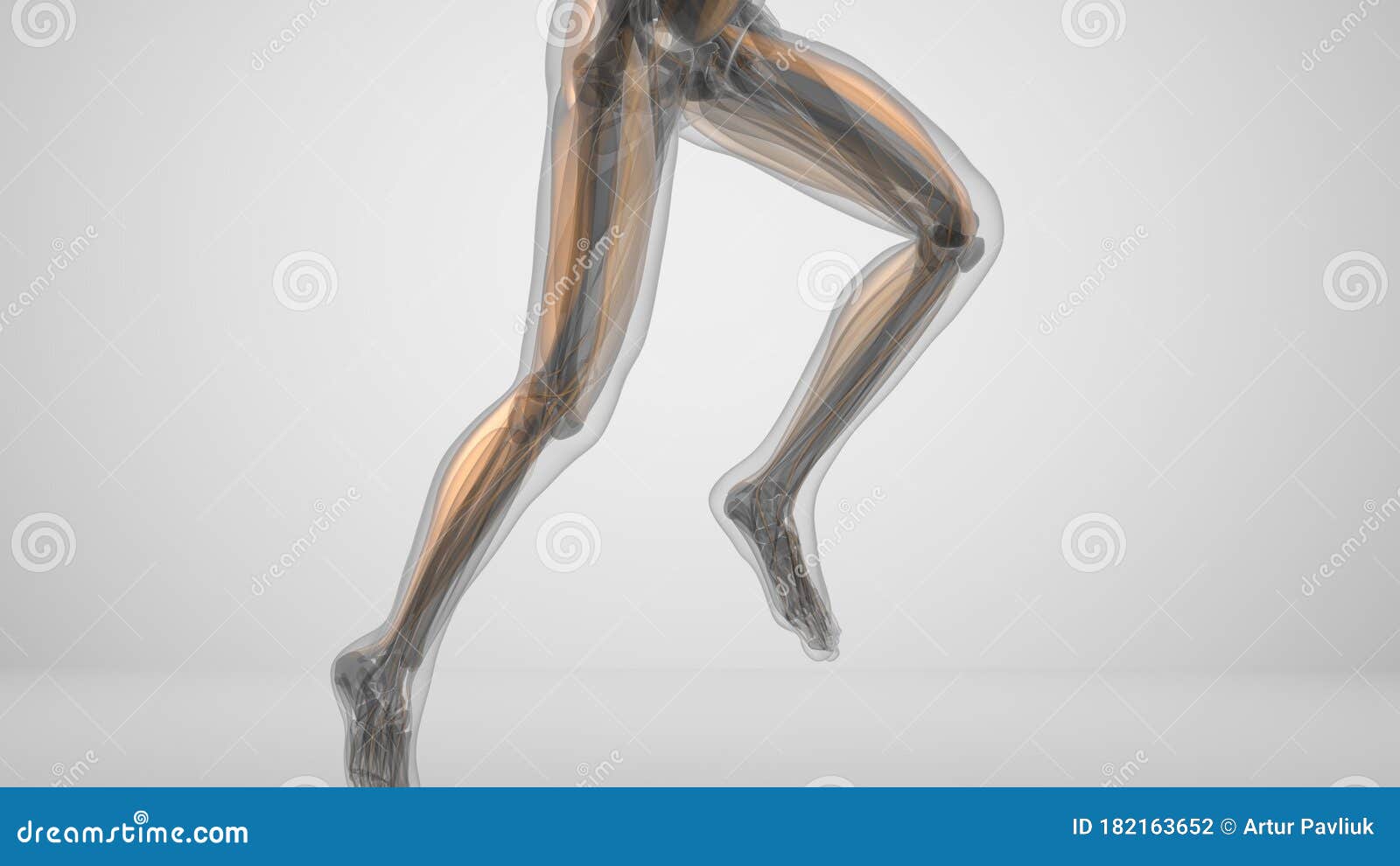 3d Render of a Running Man with Muscle Lighting Stock Illustration ...