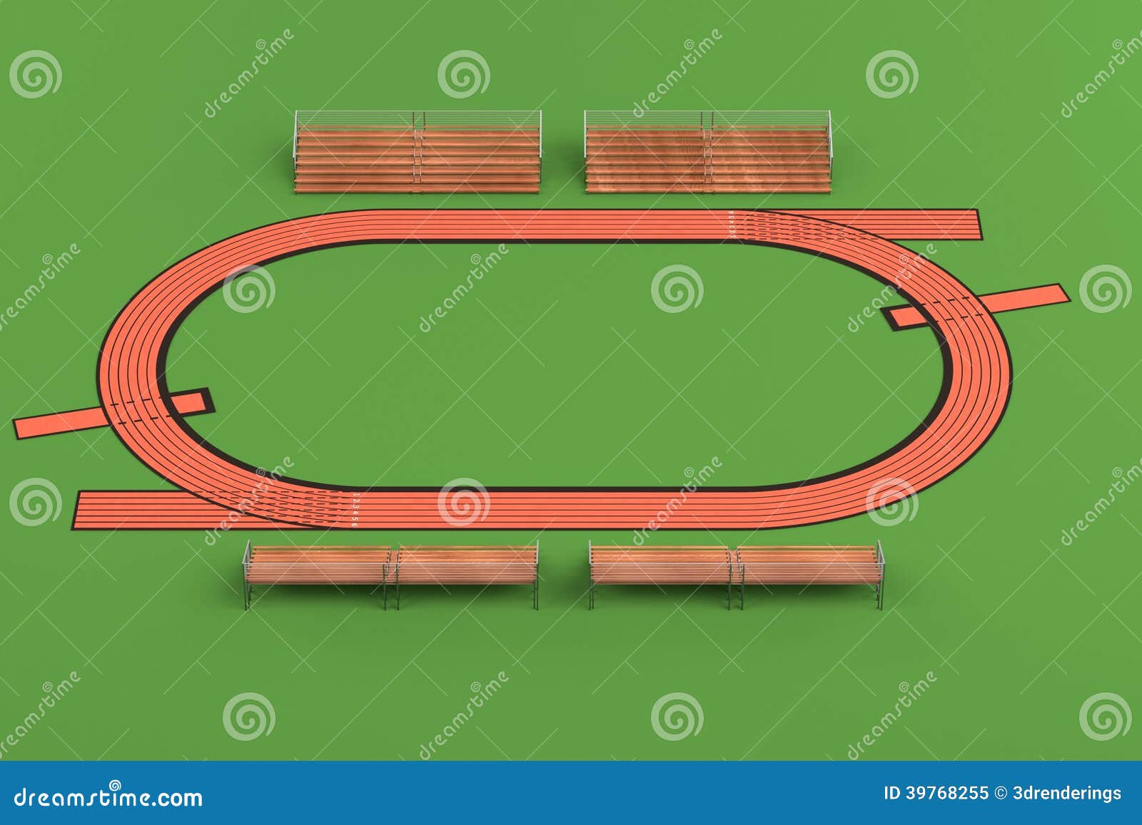 3d render of running track stock illustration. Illustration of cartoon ...