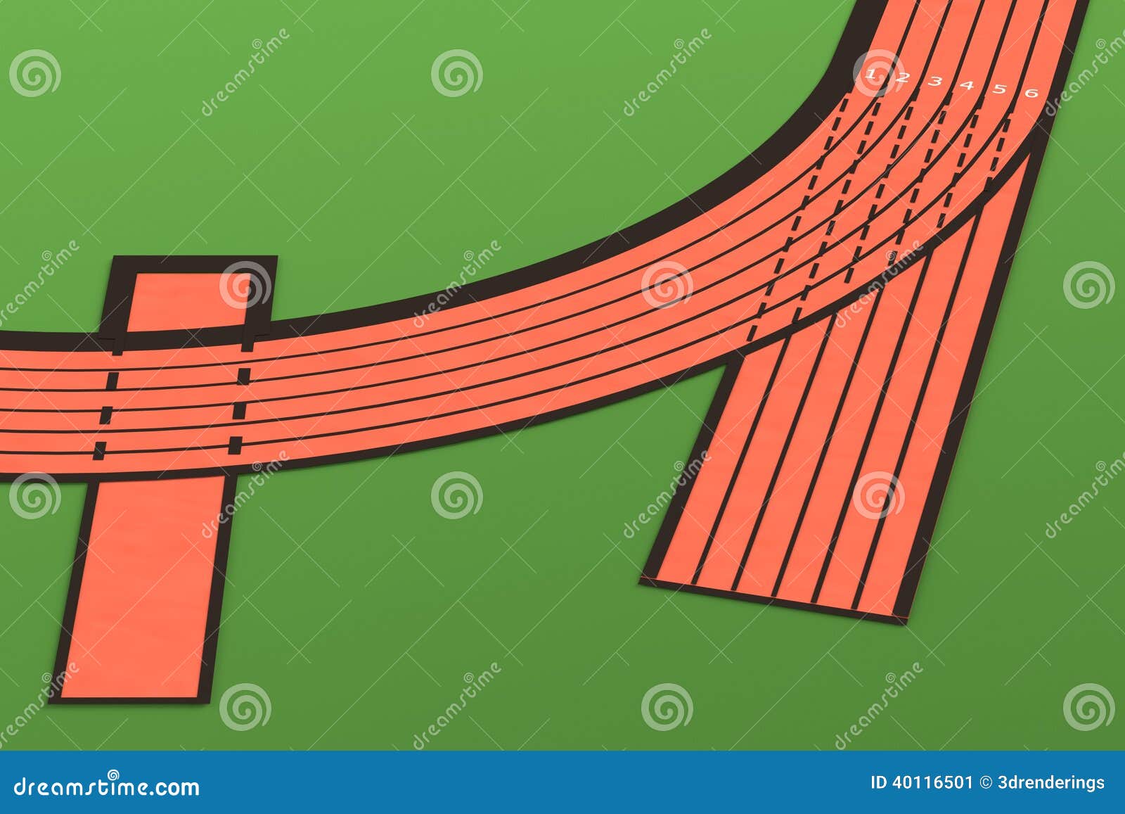 3d render of running track stock illustration. Illustration of ...