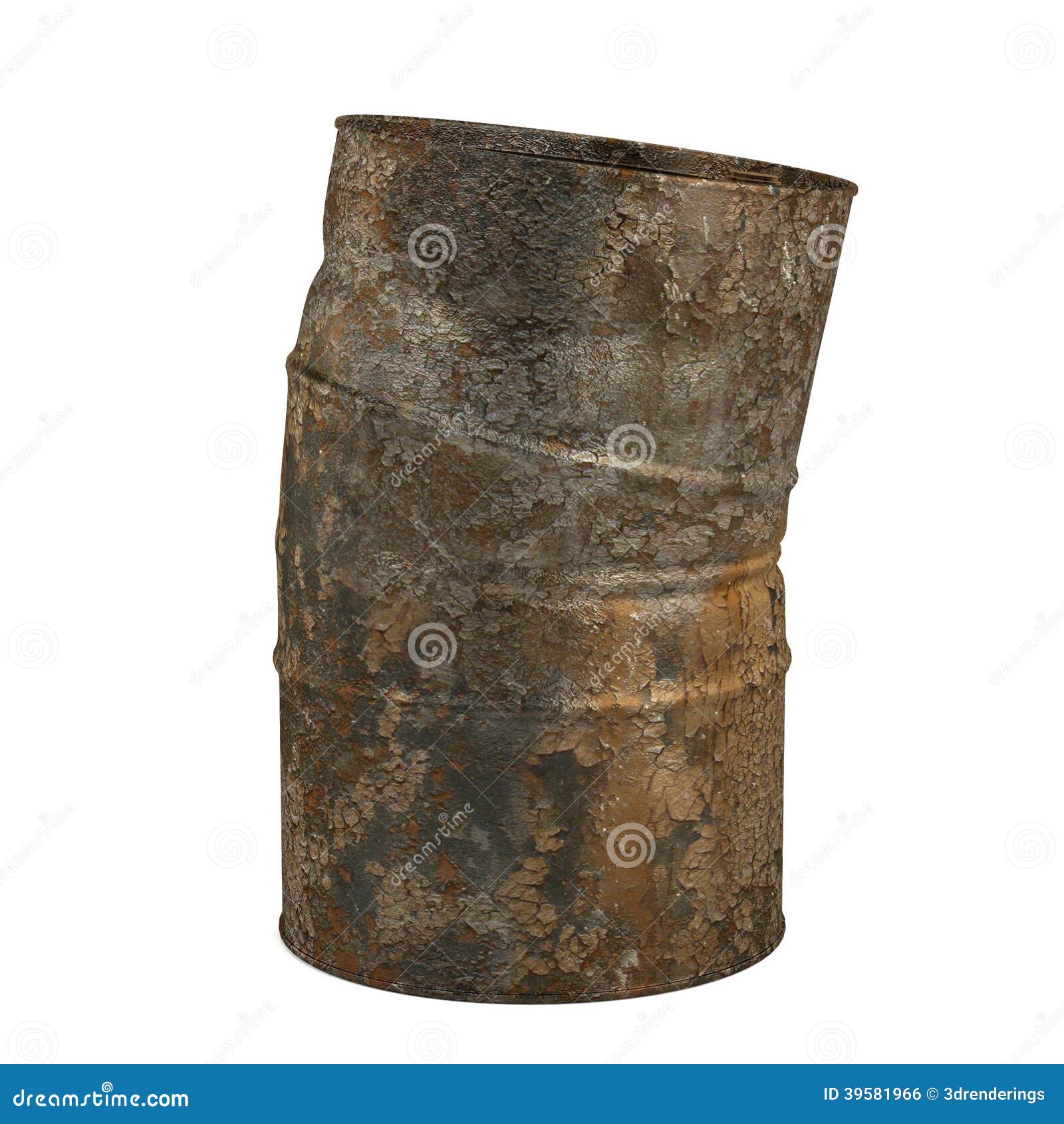3d render of rusty can stock illustration. Illustration of barrel ...