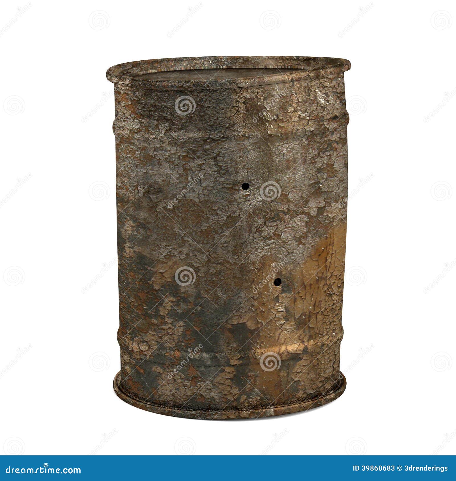 3d render of rusty can stock illustration. Illustration of barrel ...